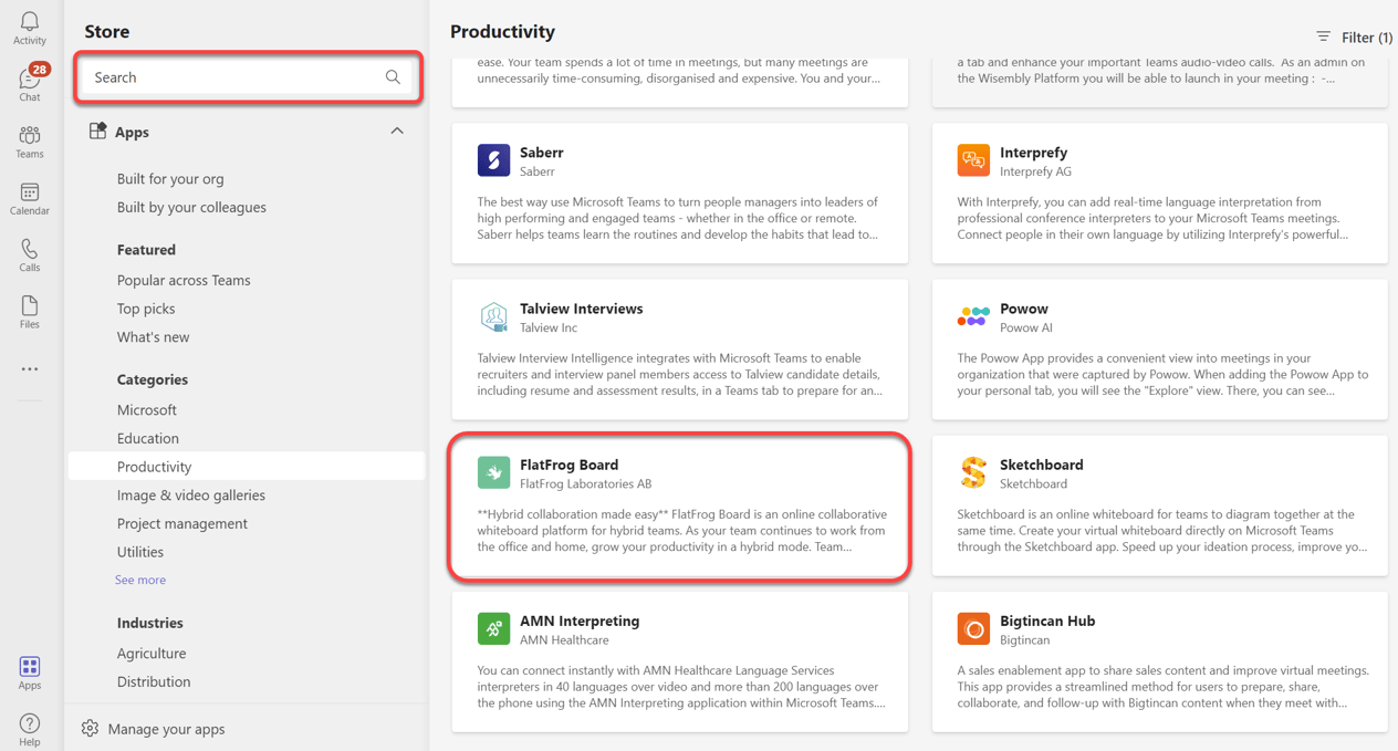 Using FlatFrog Board with Microsoft Teams